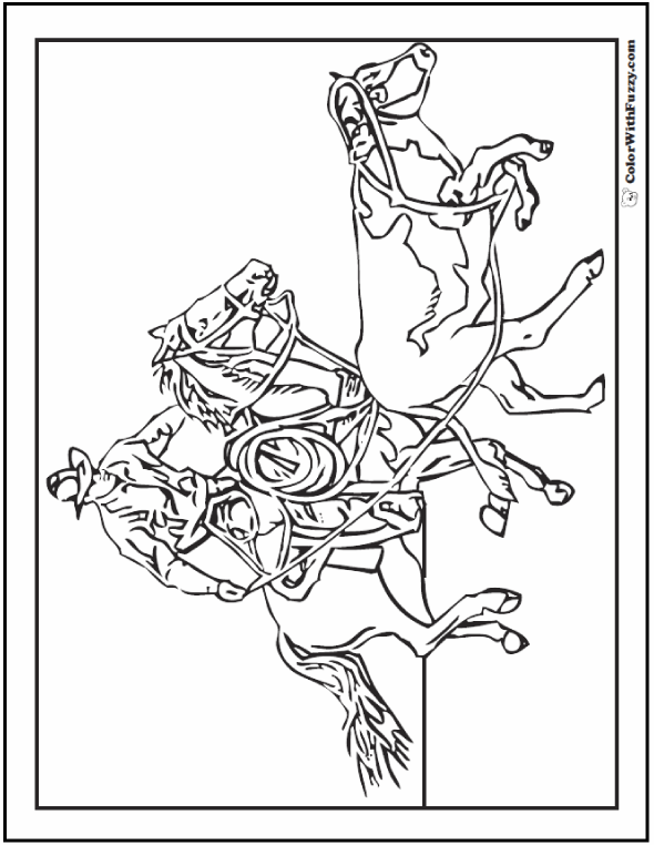 Horse Coloring Page: Riding, Showing, Galloping