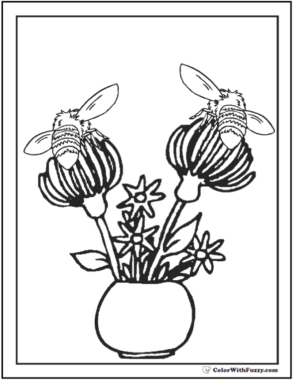 Bee Coloring Pages: Hives, Flowers, And Honey